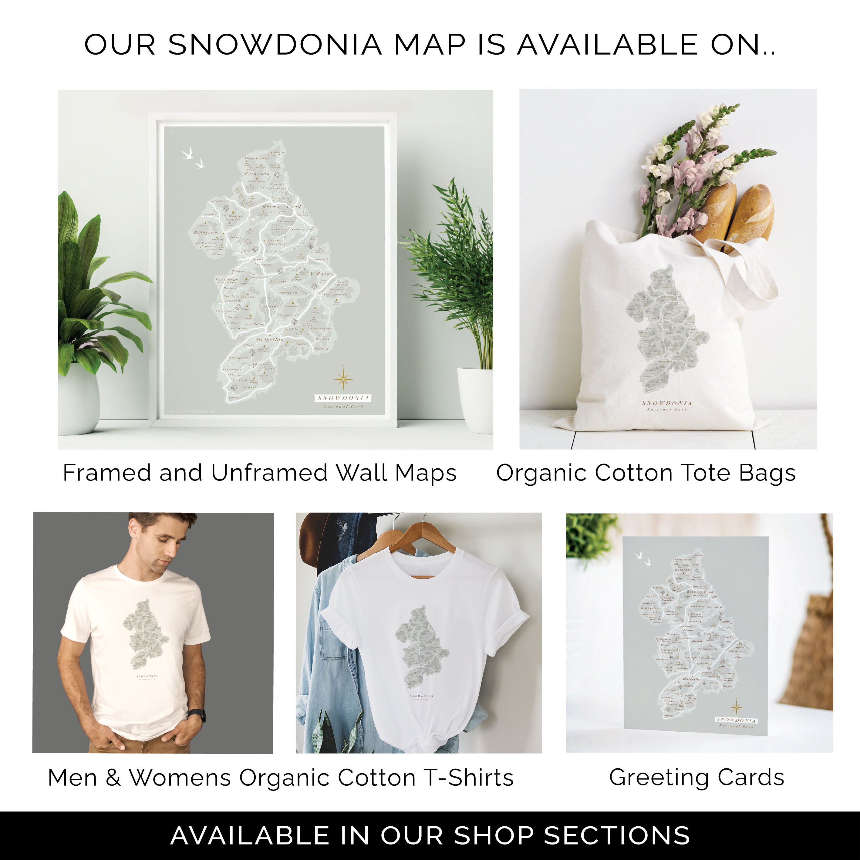 Unframed Snowdonia Map. Illustrated Map of Snowdonia Print. - Etsy Canada
