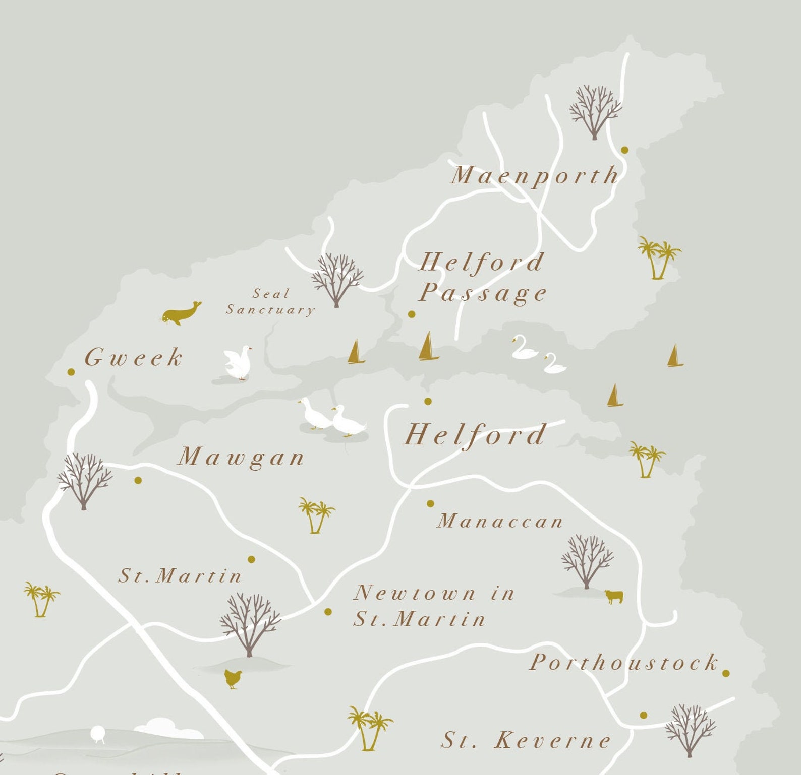 Framed Lizard Peninsula Print Cornwall Print. Wall Map of | Etsy