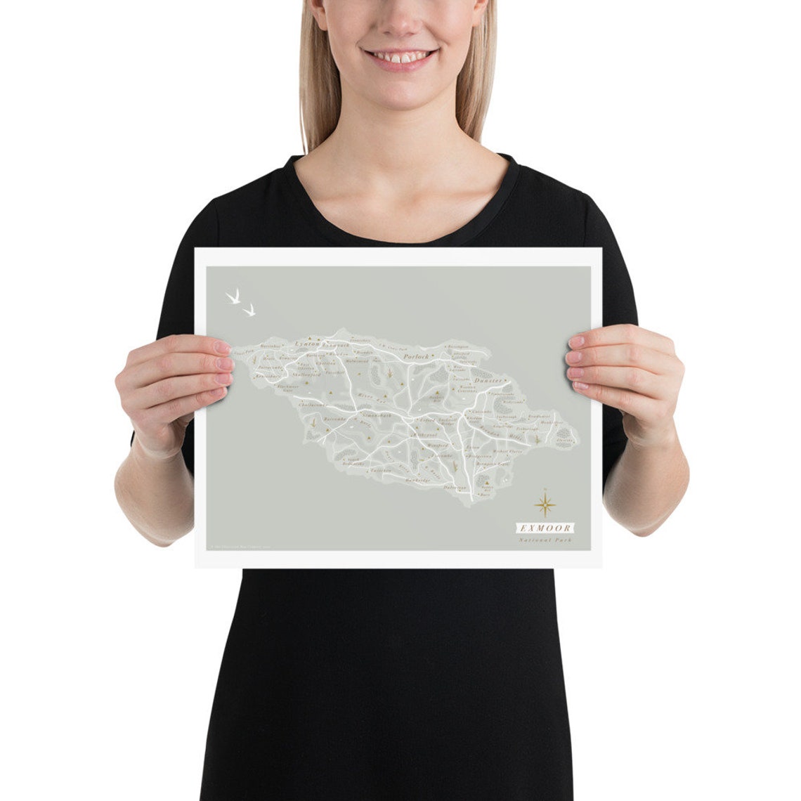 Unframed Exmoor Map Print. Exmoor Illustrated Map. Original - Etsy