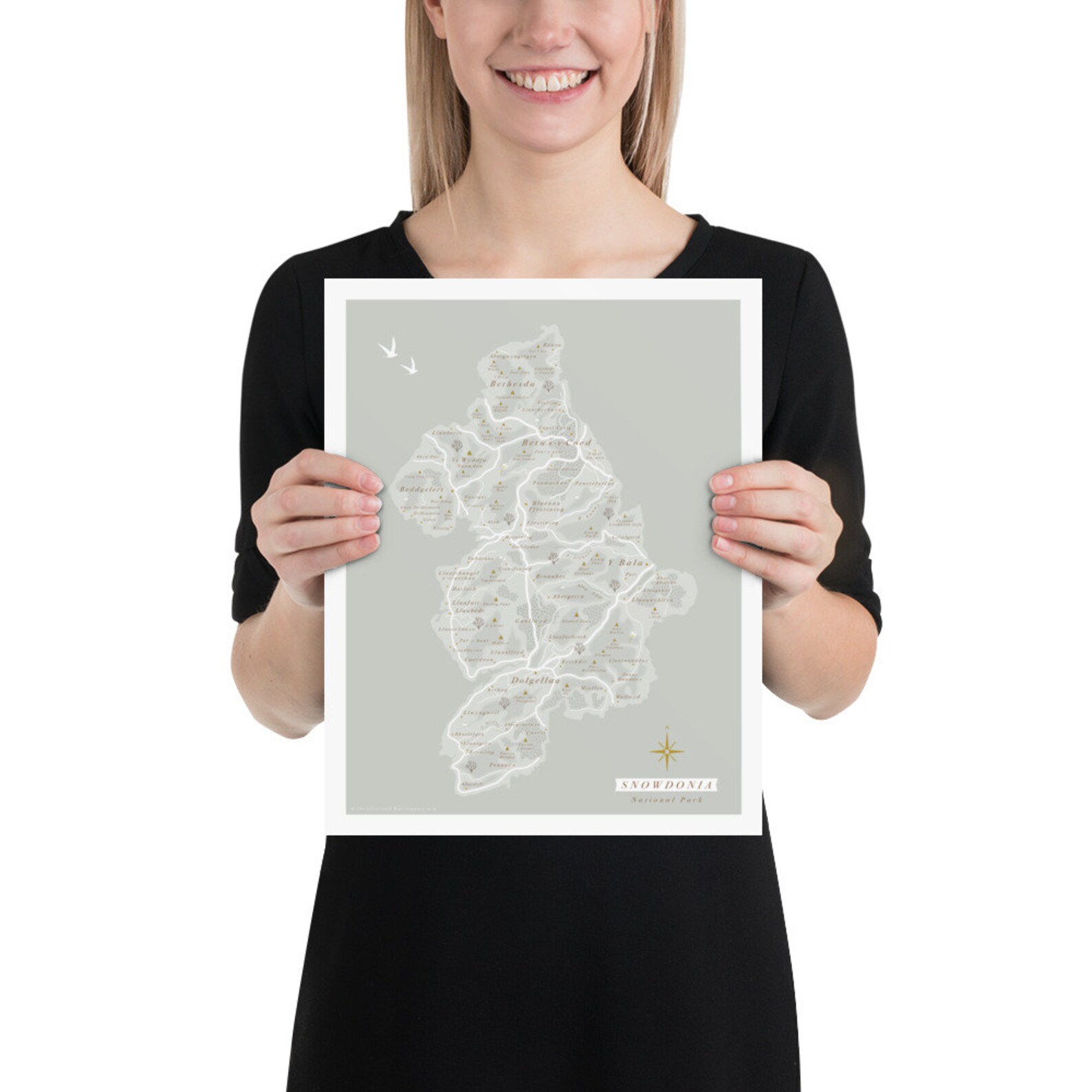 Unframed Snowdonia Map. Illustrated Map of Snowdonia Print. | Etsy