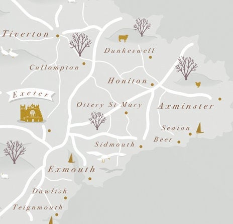 Framed Devon Print. Wall Map of Devon. England. UK Travel. - Etsy UK