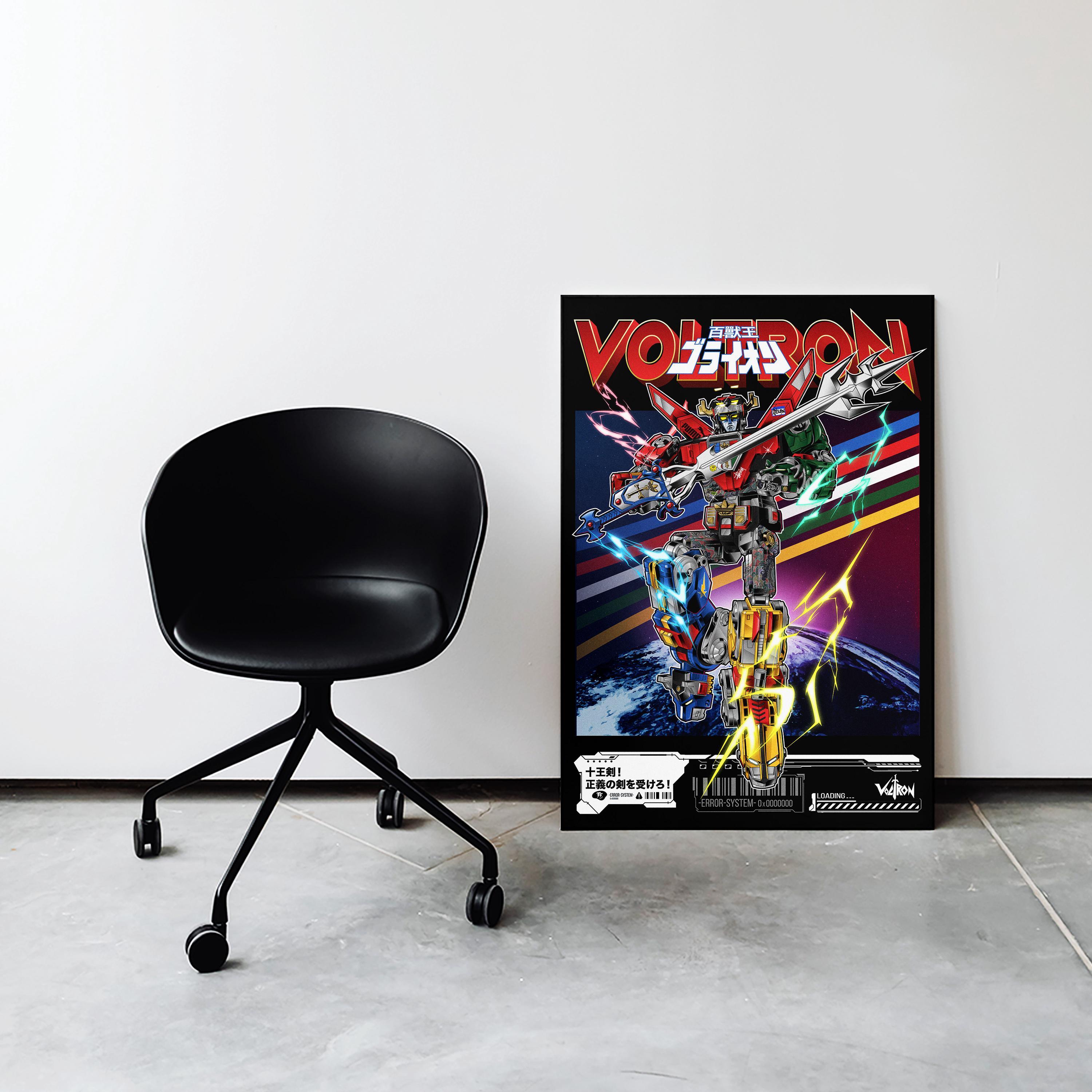 Voltron Legendary Defender Mecha Wall Art – Retro Anime Robot Poster ...