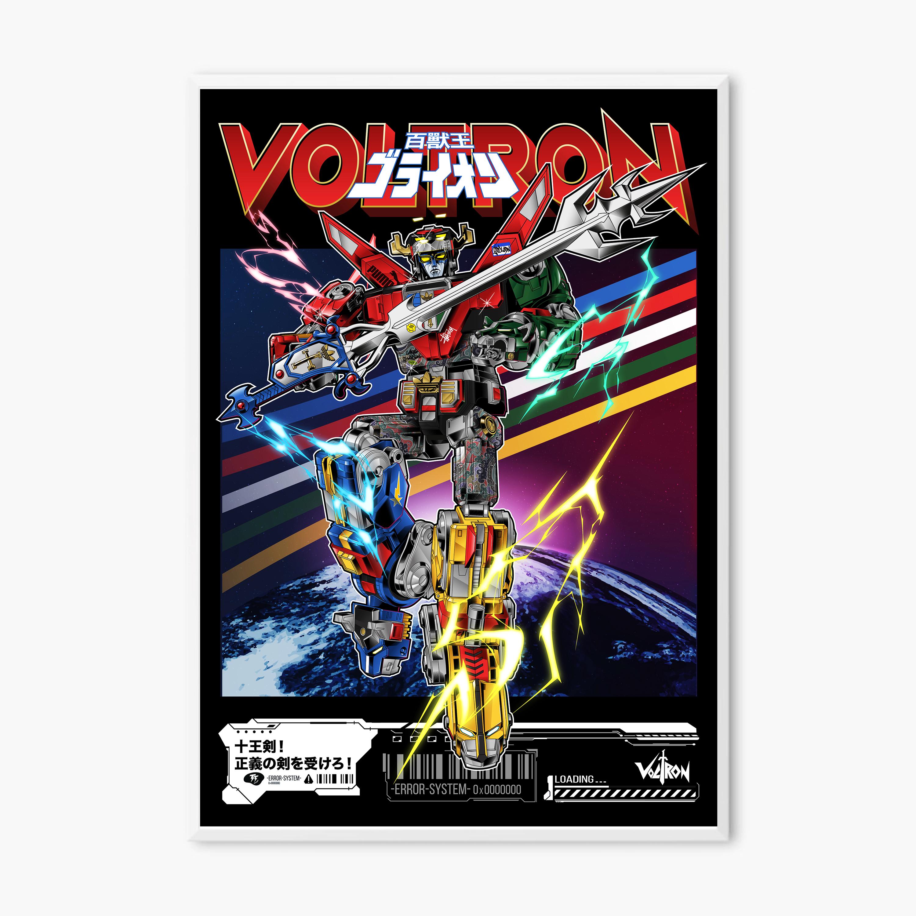 Voltron Legendary Defender Mecha Wall Art – Retro Anime Robot Poster ...