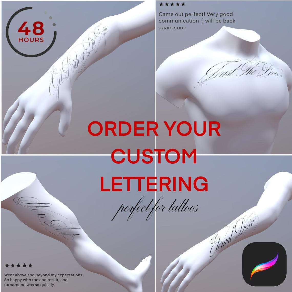 Custom Tattoo Lettering Design: Personalized Name or Quote (digital ...