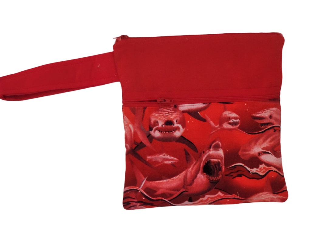 Wet Dry Pouch, Period Supply Pouch, Shark Week, Feminine Product Bag ...