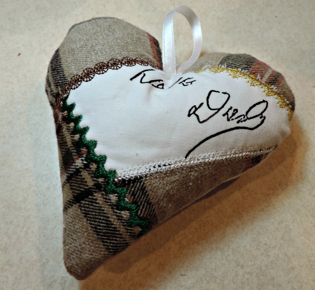 Custom Memorial Ornament Made From Loved Ones Clothes, Handwriting ...