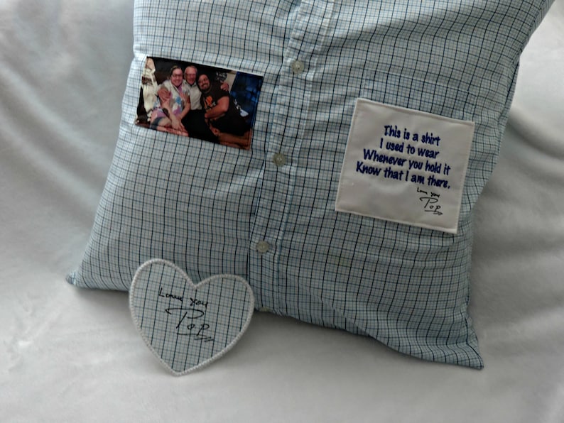 Handwriting Memory pillow memory pillow from shirt keepsake | Etsy