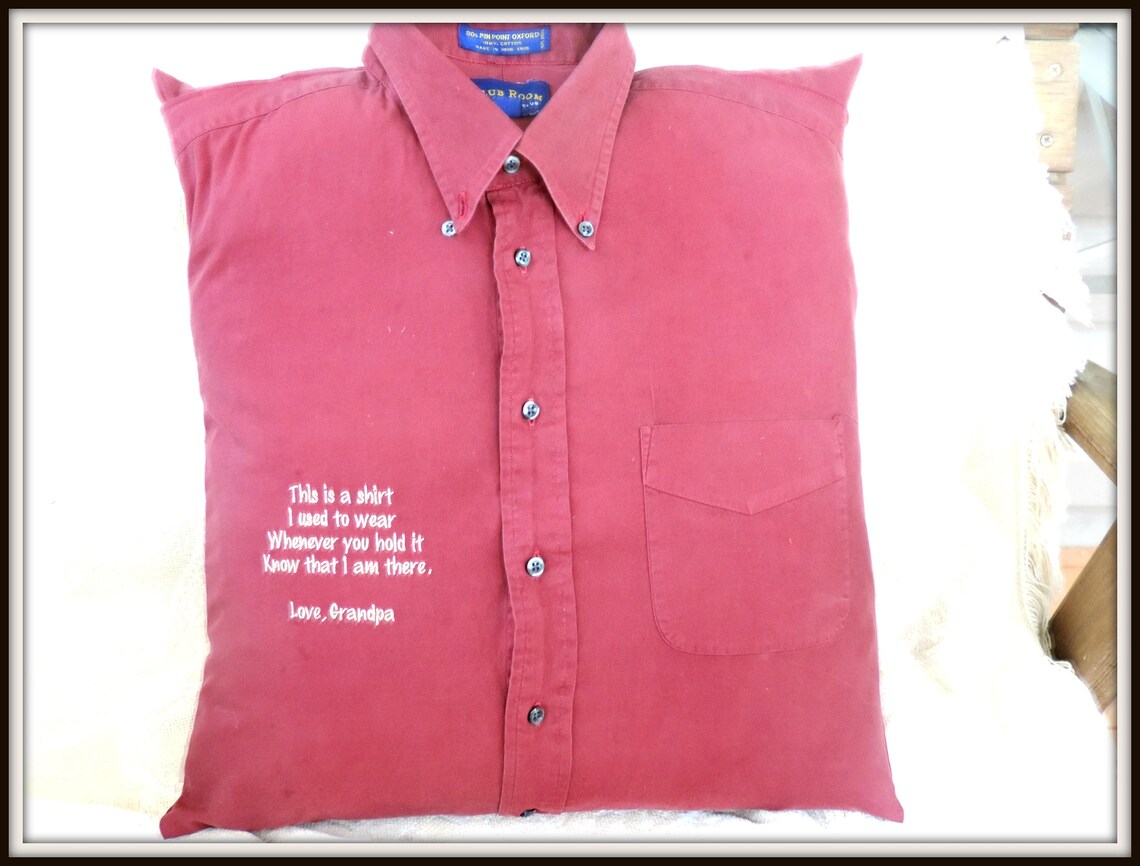 Handwriting Memory pillow memory pillow from shirt keepsake | Etsy