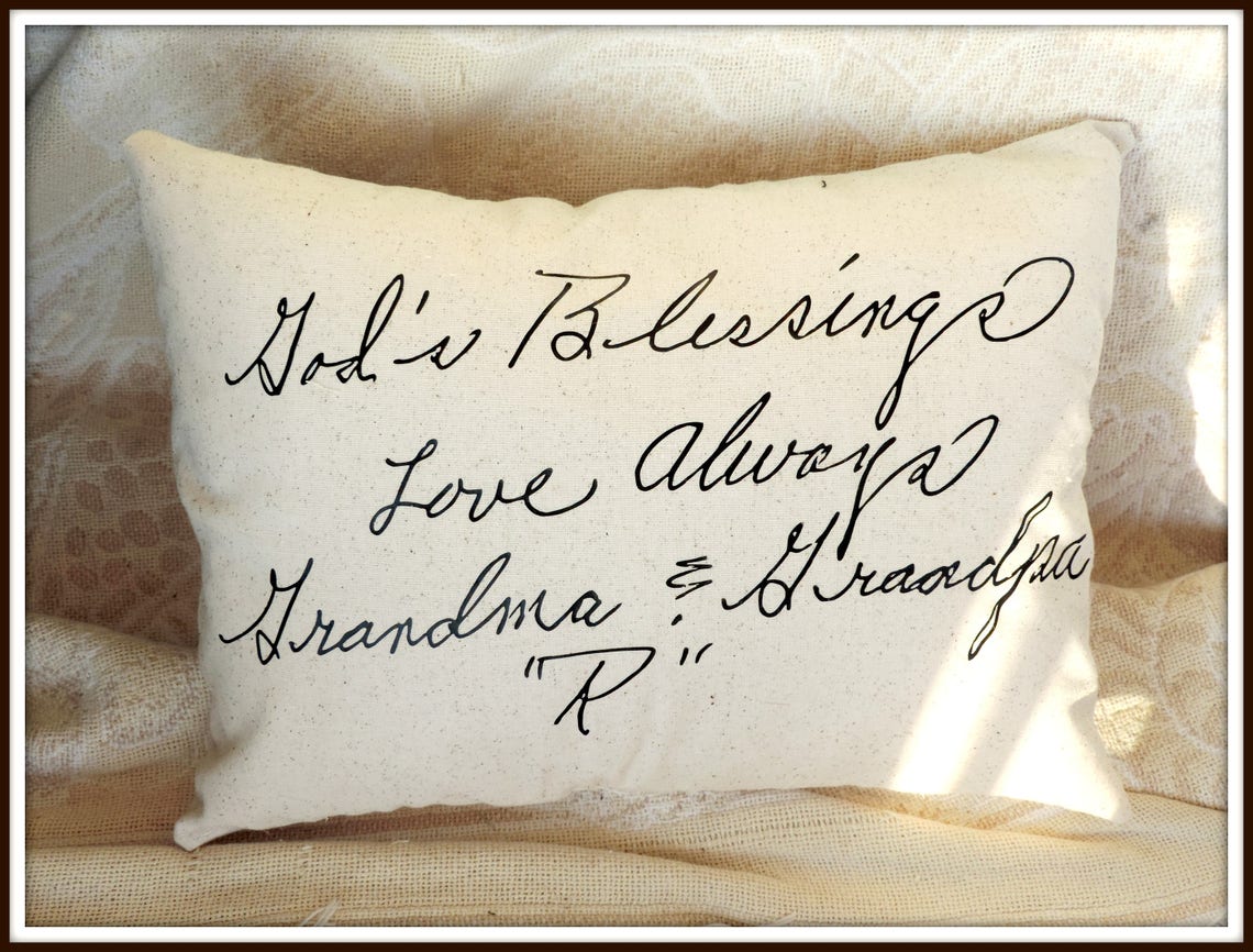 Handwriting Pillow, Remembrance Pillow, Handwritten Note, Keepsake ...