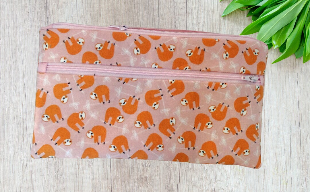 Pink Sloth Makeup Bag for Purse, Sloth Gifts for Girls, Aesthetic ...