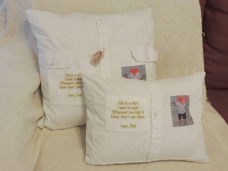 Memory Shirt Pillow With Handwriting and Picture Made From - Etsy