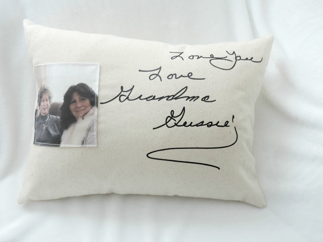 Personalized Handwriting Pillow, Personalized Photo Pillow, Remembrance ...