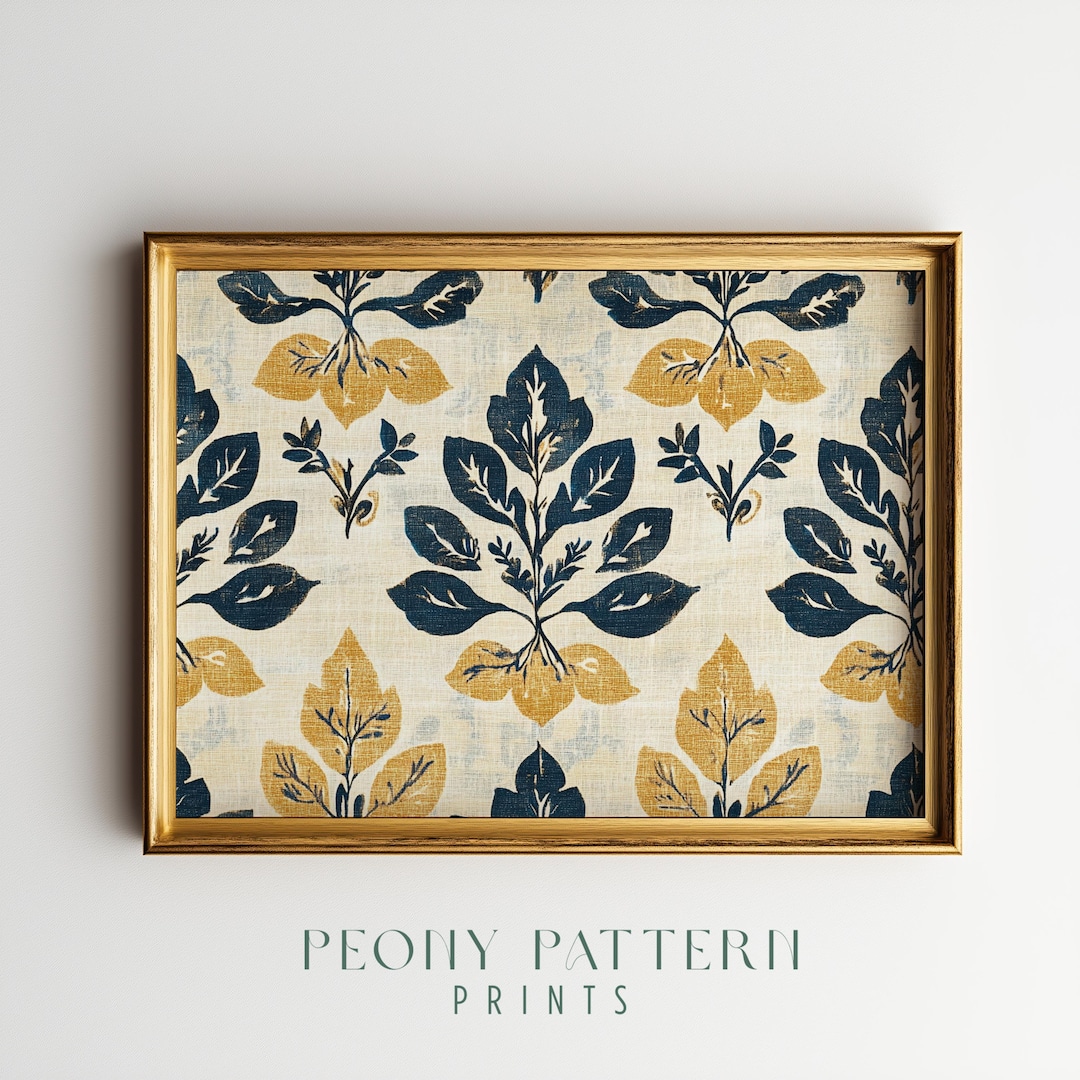 Buti Pattern Motifs Printable Art - Hand-painted Botanical Textile ...