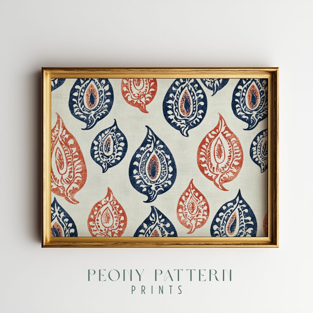 Buta Pattern Art With Paisley Motifs - Hand-painted Textile ...