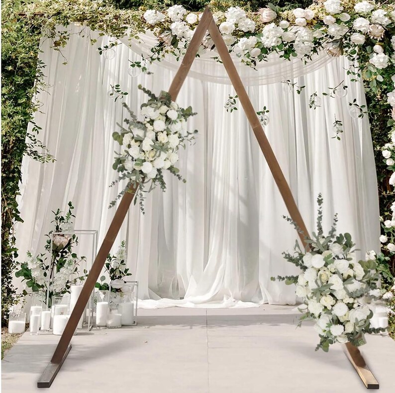 White Green Floral Swags for Triangle Wedding Arch, Artificial Arch ...
