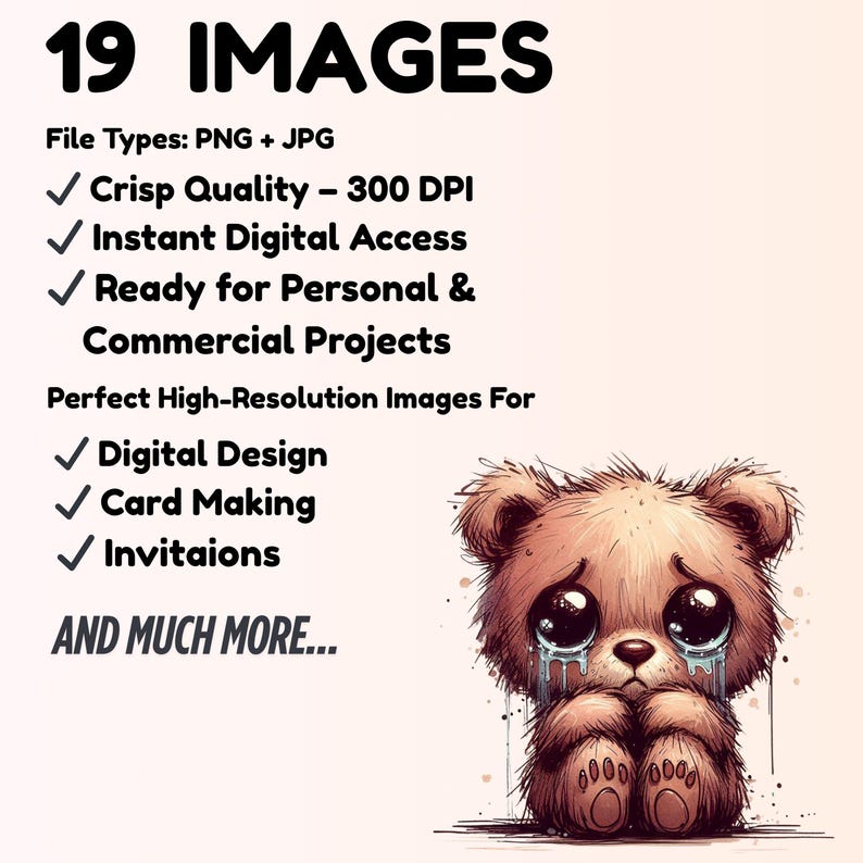 Crying Animals Clipart: Sad Watercolor PNG Bundle (digital Download) - Etsy