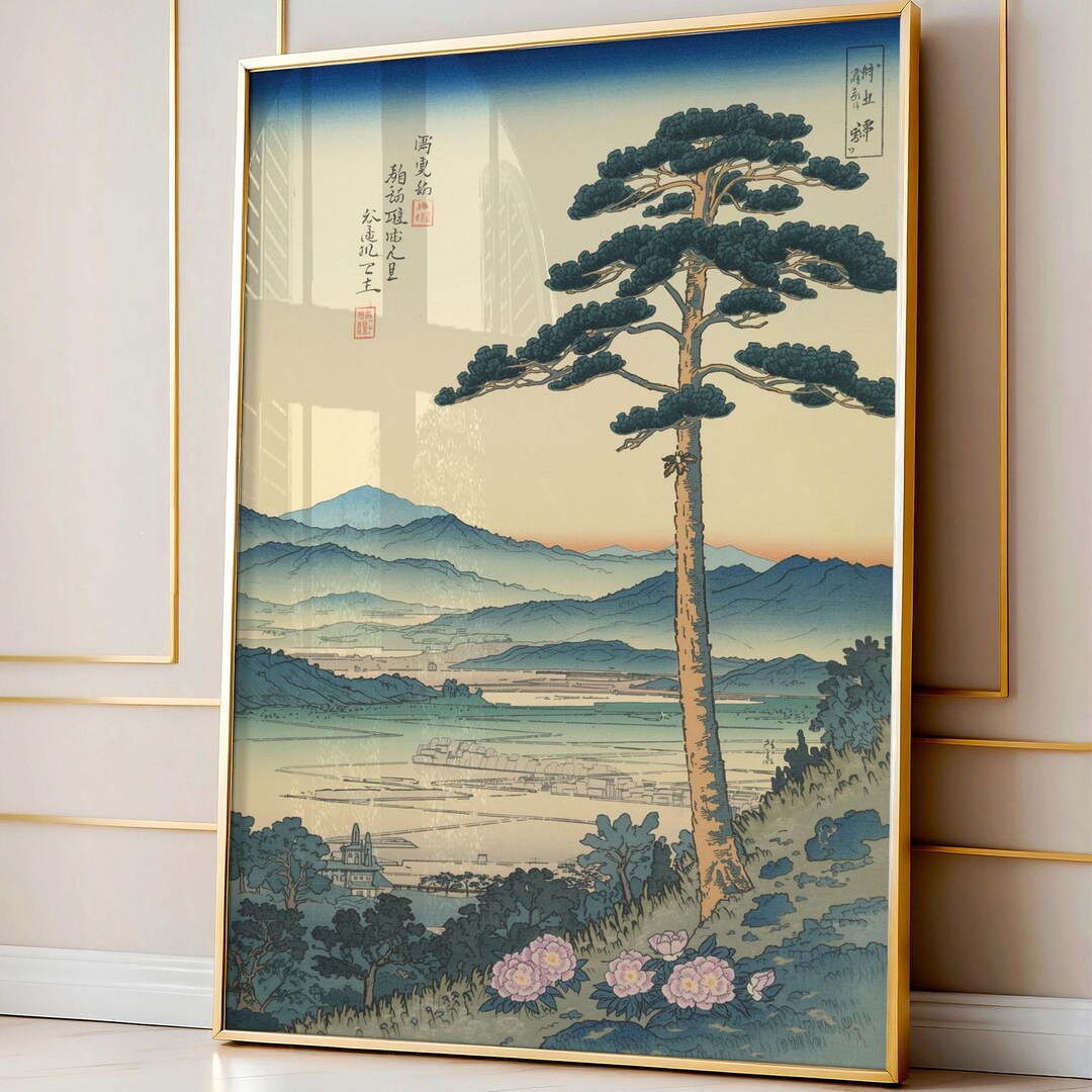 Vintage Japanese Tree Poster, Traditional Japanese Artwork, Japanese ...