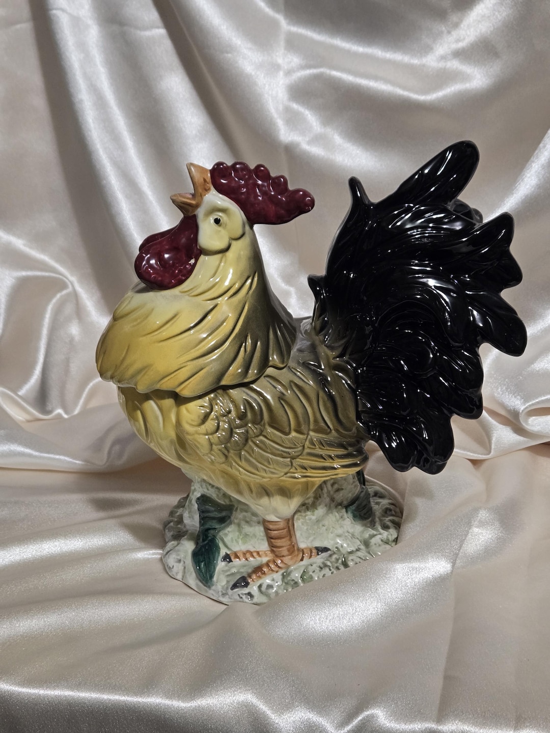 Vintage Rooster Cookie Jar – Colorful Ceramic Farmhouse Kitchen Décor ...