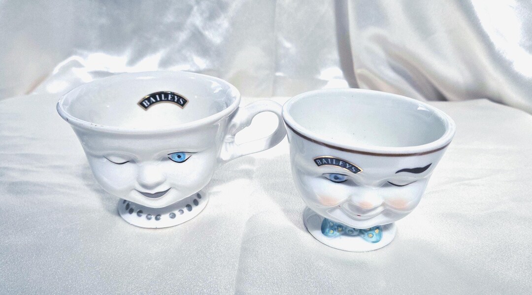 Baileys Irish Cream Face Mugs Pair | Winking Lady & Smiling Gent - Etsy