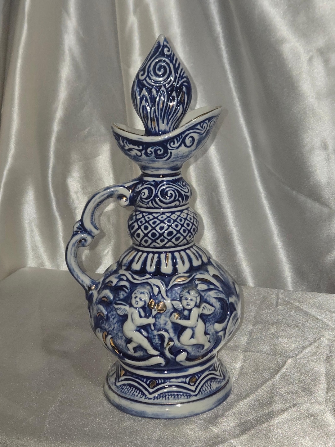 Vintage 1960 James B Beam Decanter | Delft Blue Cherub Regal China ...