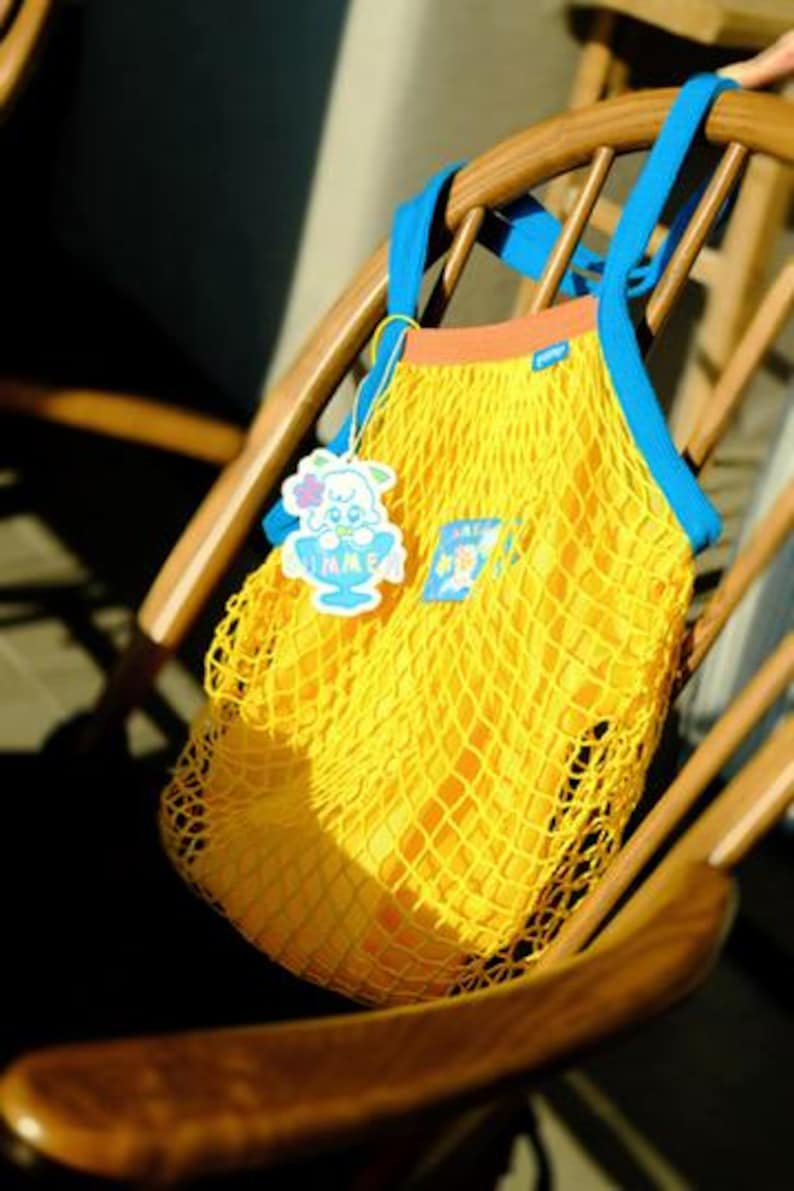 Orange Mesh Tote Bag – Summer Net Bag, Lightweight & Bright, Original ...