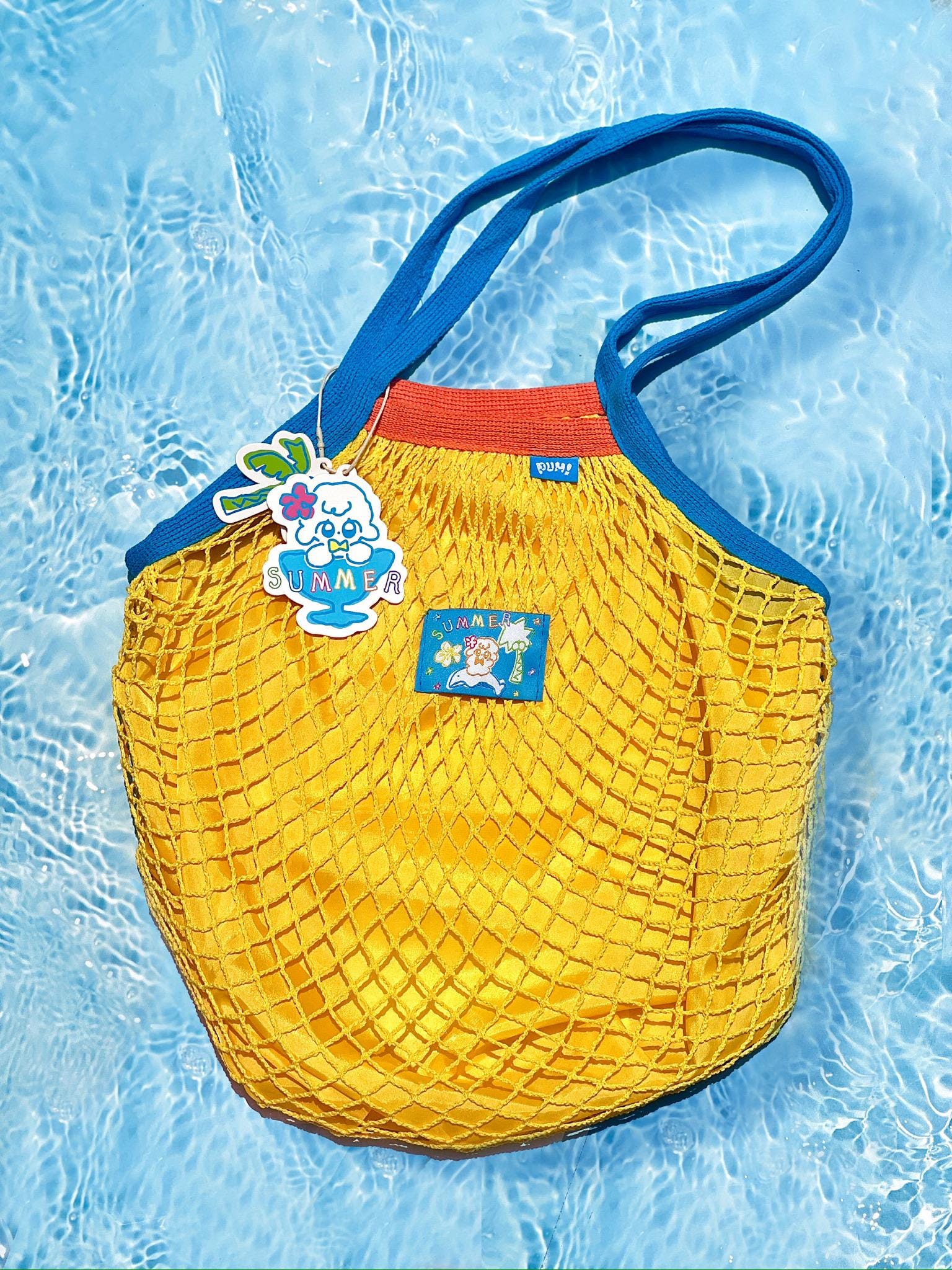 Orange Mesh Tote Bag – Summer Net Bag, Lightweight & Bright, Original ...