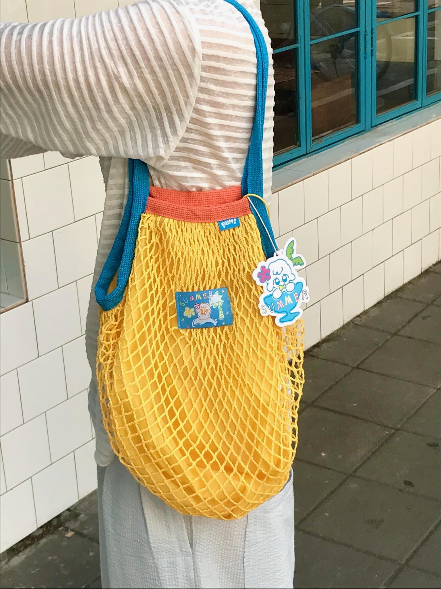 Orange Mesh Tote Bag – Summer Net Bag, Lightweight & Bright, Original ...