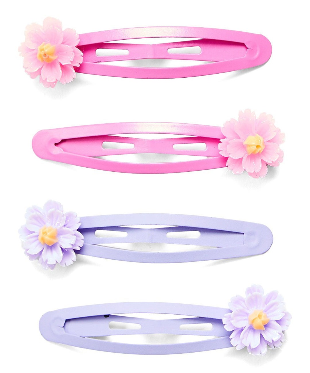 Purple and Pink Flower Hair Clip Set - Etsy