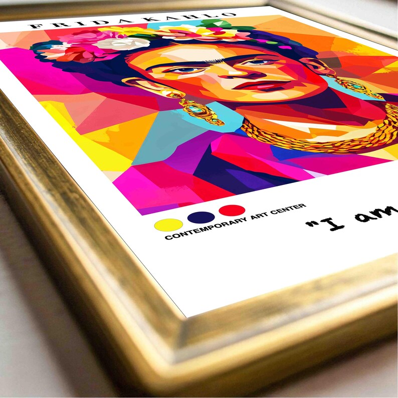 Frida Kahlo Colorful Portrait: Pop Art Print, Eclectic Gallery Wall ...