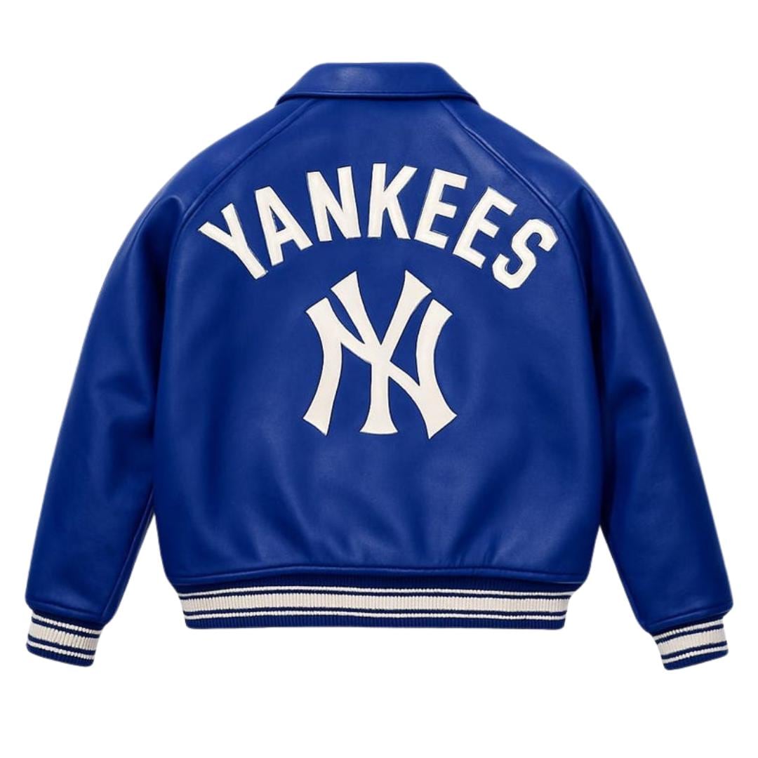 Blue Yankees Leather Varsity Jacket Retro NY Logo - Buy It Know - Gift ...