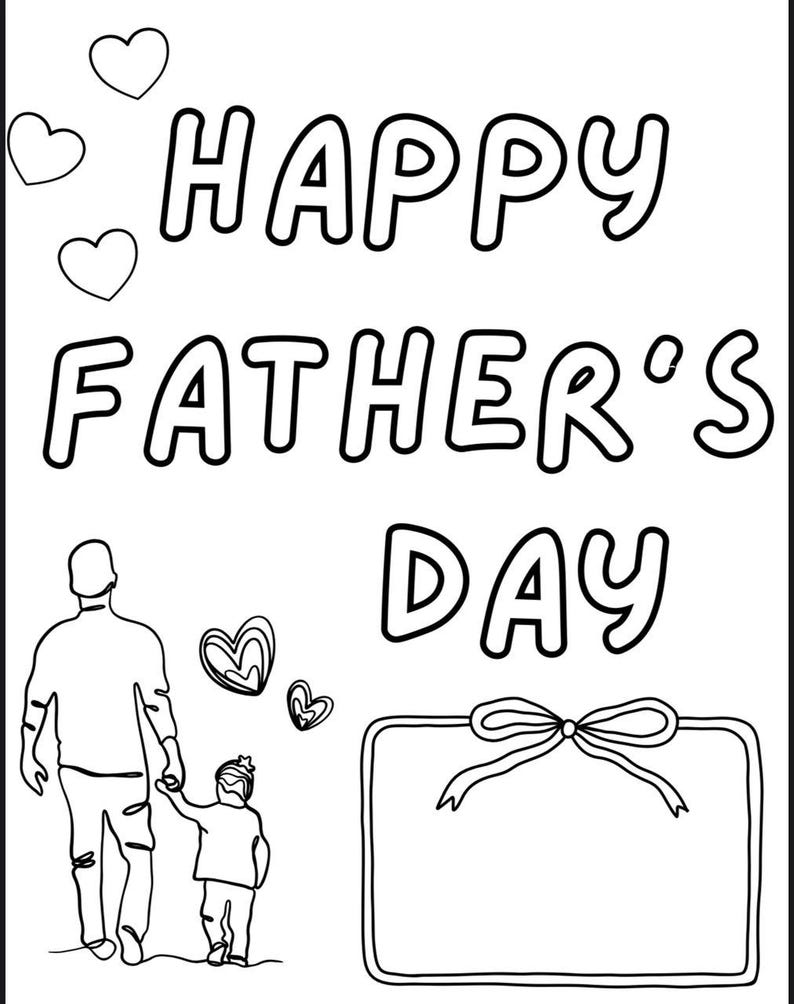 Super Dad Father's Day Coloring Card | Printable Gift for Dad | Kids ...