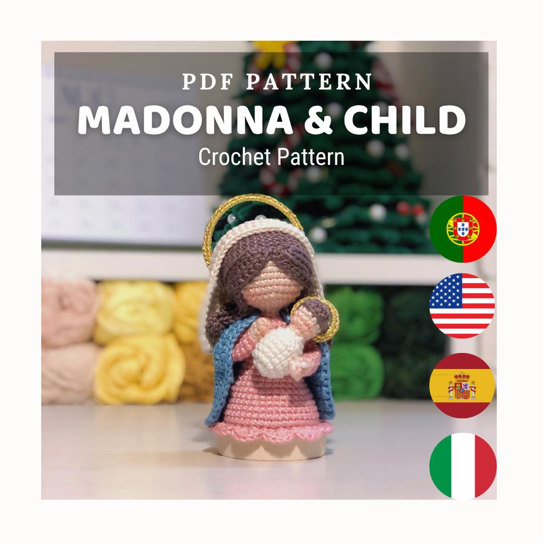 Madonna & Child Crochet Pattern – Virgin Mary Holding Baby Jesus ...