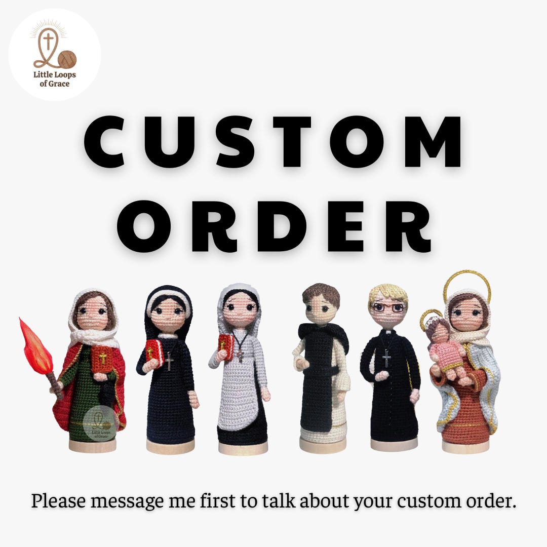 Custom Catholic Crochet Doll – Personalized Priest, Nun, or Saint ...