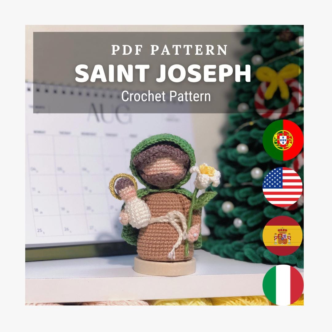 Saint Joseph Crochet Pattern – Joseph Holding Baby Jesus, Amigurumi ...