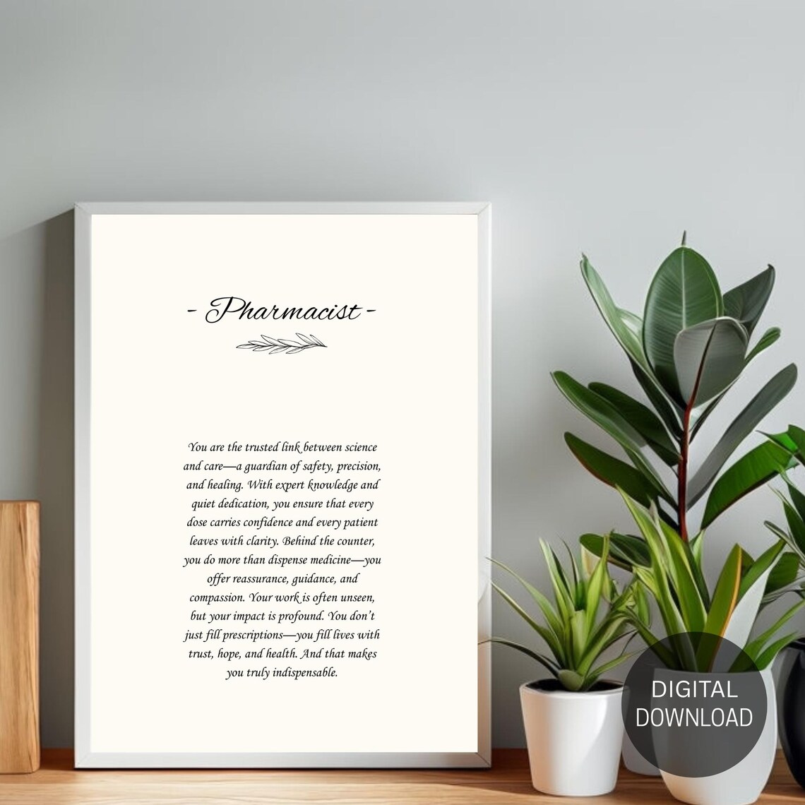 Pharmacist Inspirational Quote Print: Pharmacy Office Decor (digital ...
