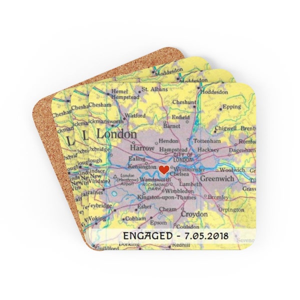 Custom Map Coasters - Etsy