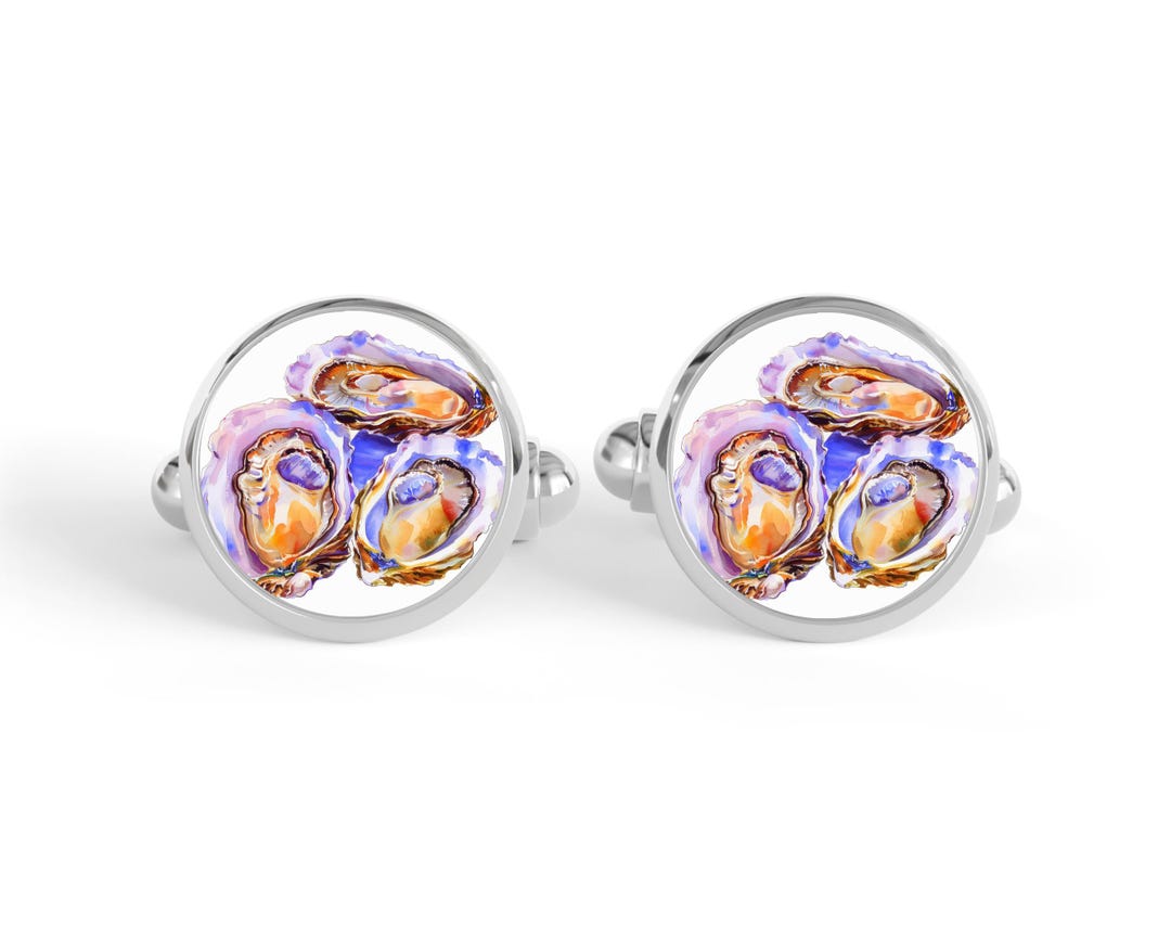 Oyster Cuff Link, Art to Wear Cuff Link, Mens Gift, Dad Gift, Mens Gift ...