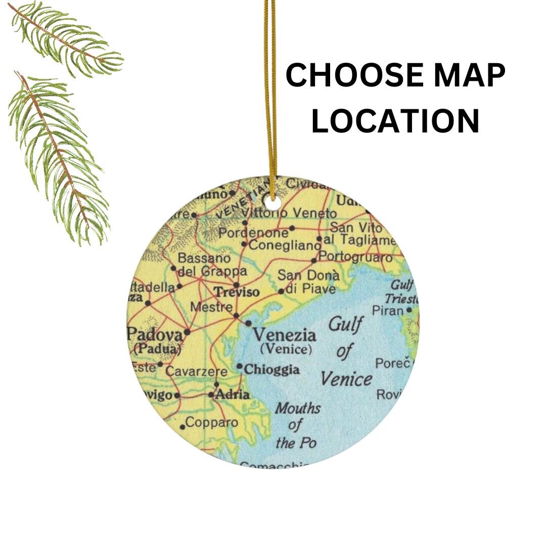 Custom Map Christmas Ornament, Custom Map Ornament, Map Christmas ...