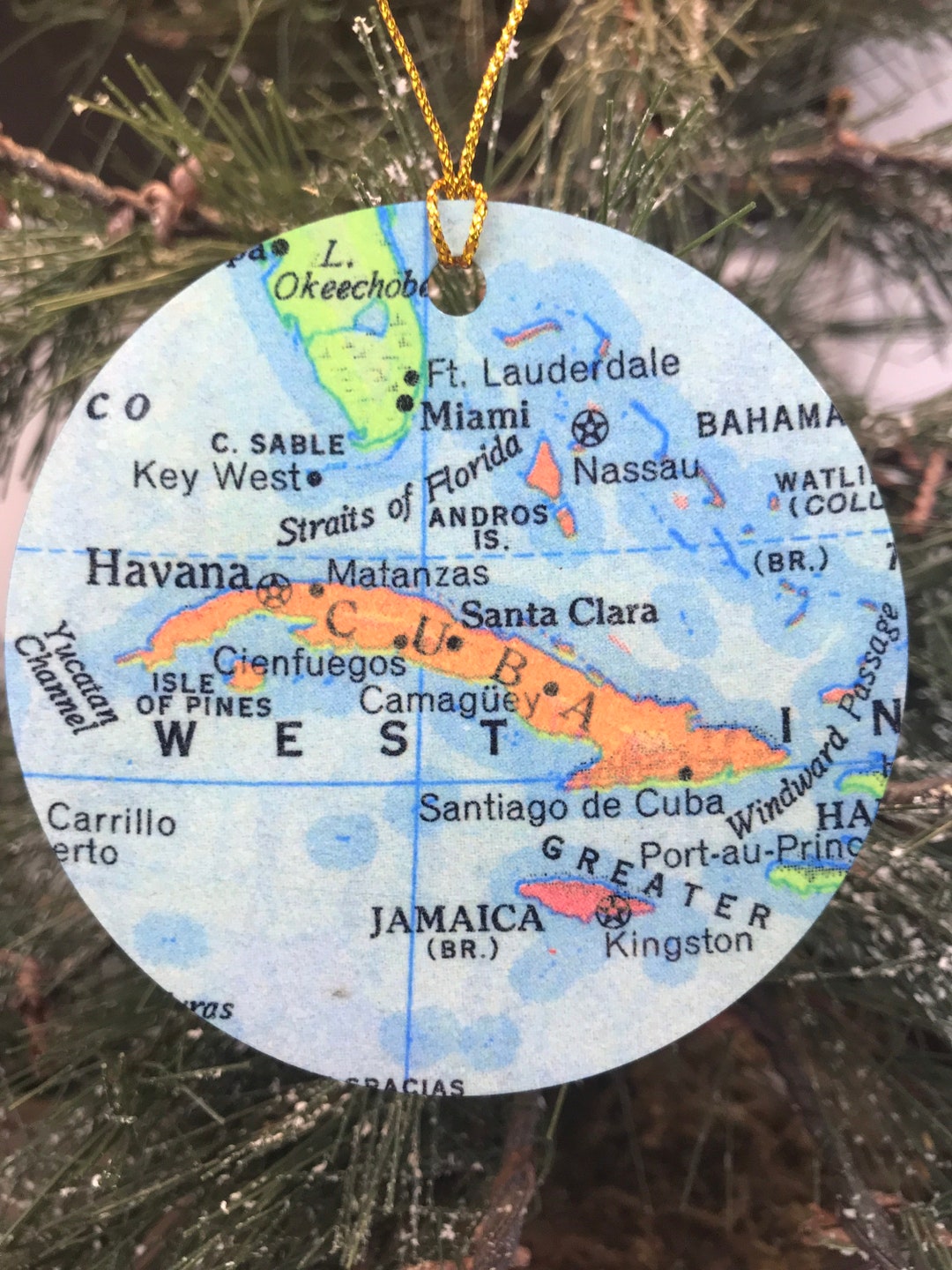 CUBA Map Christmas Ornament, Gift, Christmas, Couple Gift, Map ...