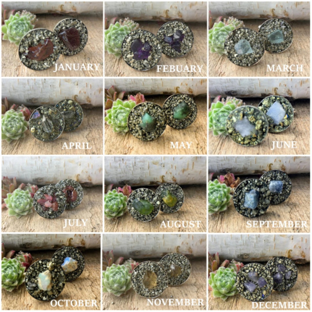 Birthstones, Cufflink With Gemstones, Fathers Raw Birthstone Jewelry ...
