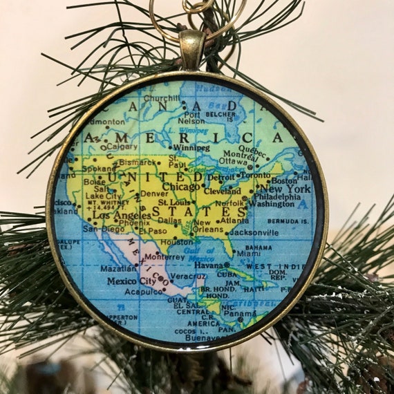United States Map Christmas Ornament Keep a memory Alive / | Etsy
