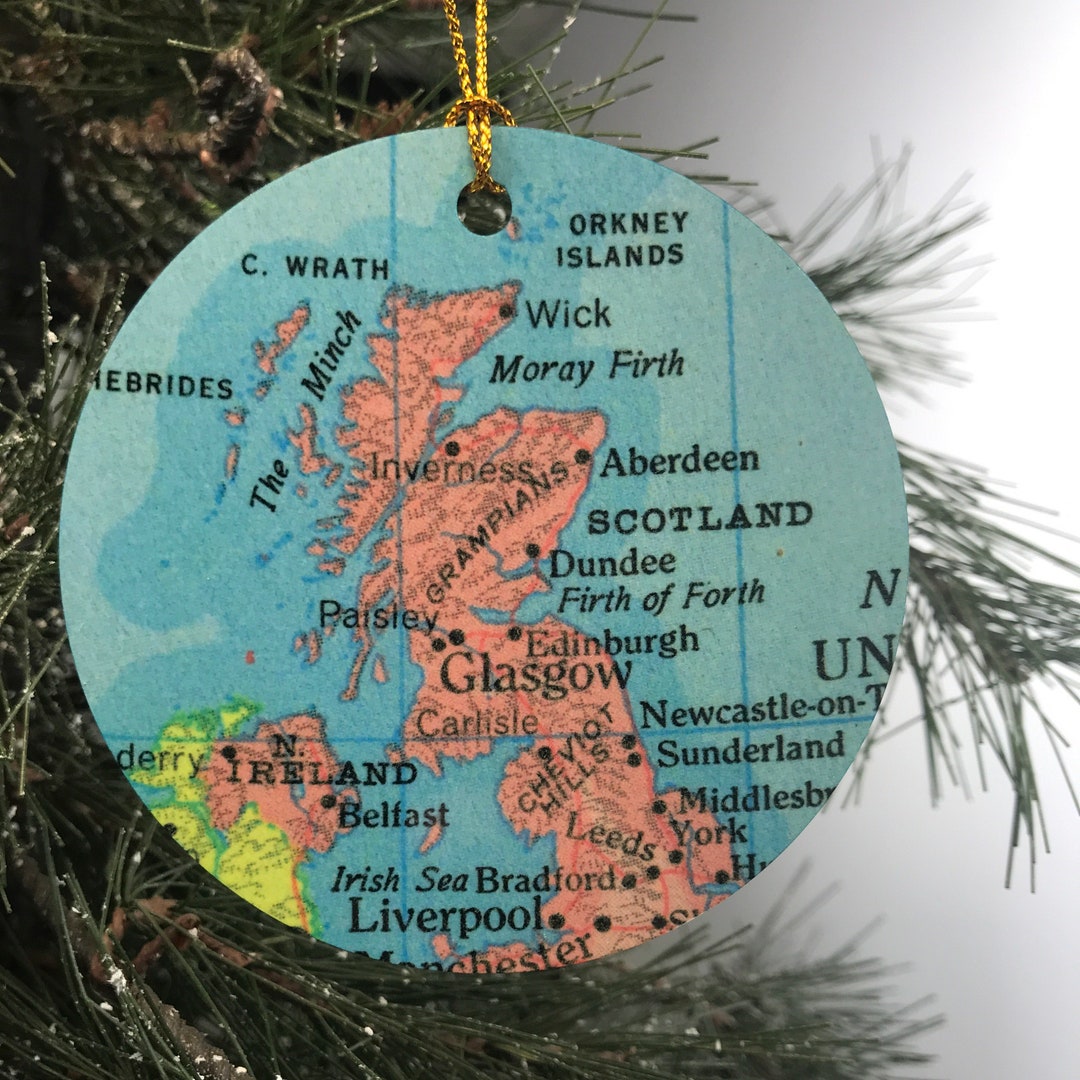 Scotland Map Christmas Ornament, Gift, Christmas, Couple Gift, Map ...