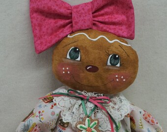 Gingerbread Girl Doll, Handmade Gingerbread Dolls, Seasonal Gingerbread ...