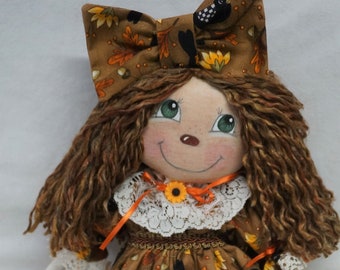 Autumn Rag Doll Handmade Cloth Dolls Fall Sunflower Doll - Etsy