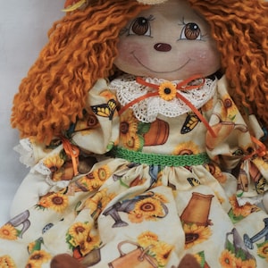 Autumn Rag Doll Handmade Cloth Dolls Fall Sunflower Doll - Etsy