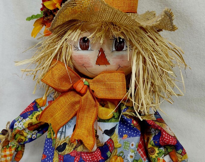 Fall Scarecrow Doll, Scarecrows for Fall, Handmade Fall Scarecrow Doll ...