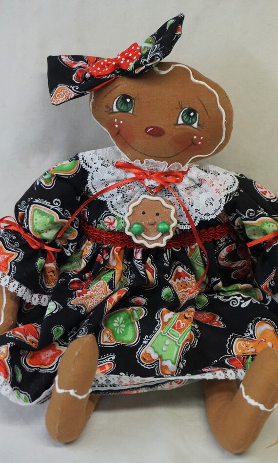 Gingerbread Doll Christmas Gingerbread Rag Doll for | Etsy