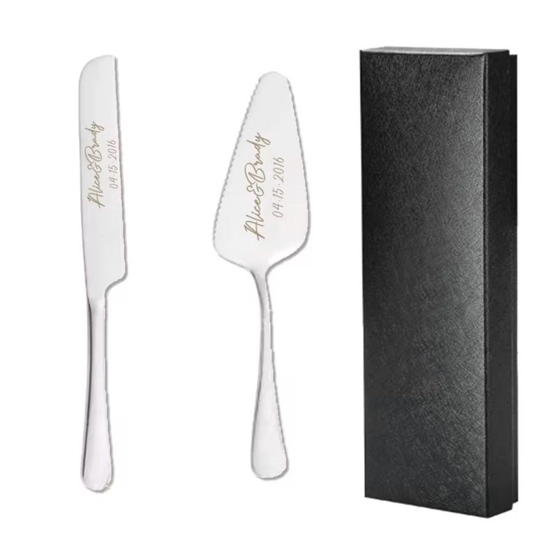 Personalized Cake Knife Set - Stainless Steel Engraving - Wedding ...