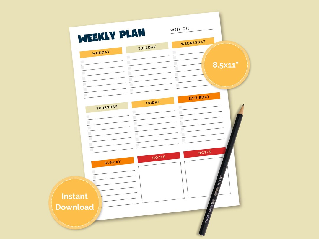Printable Weekly Planner | Weekly Schedule for Families | To-do List ...