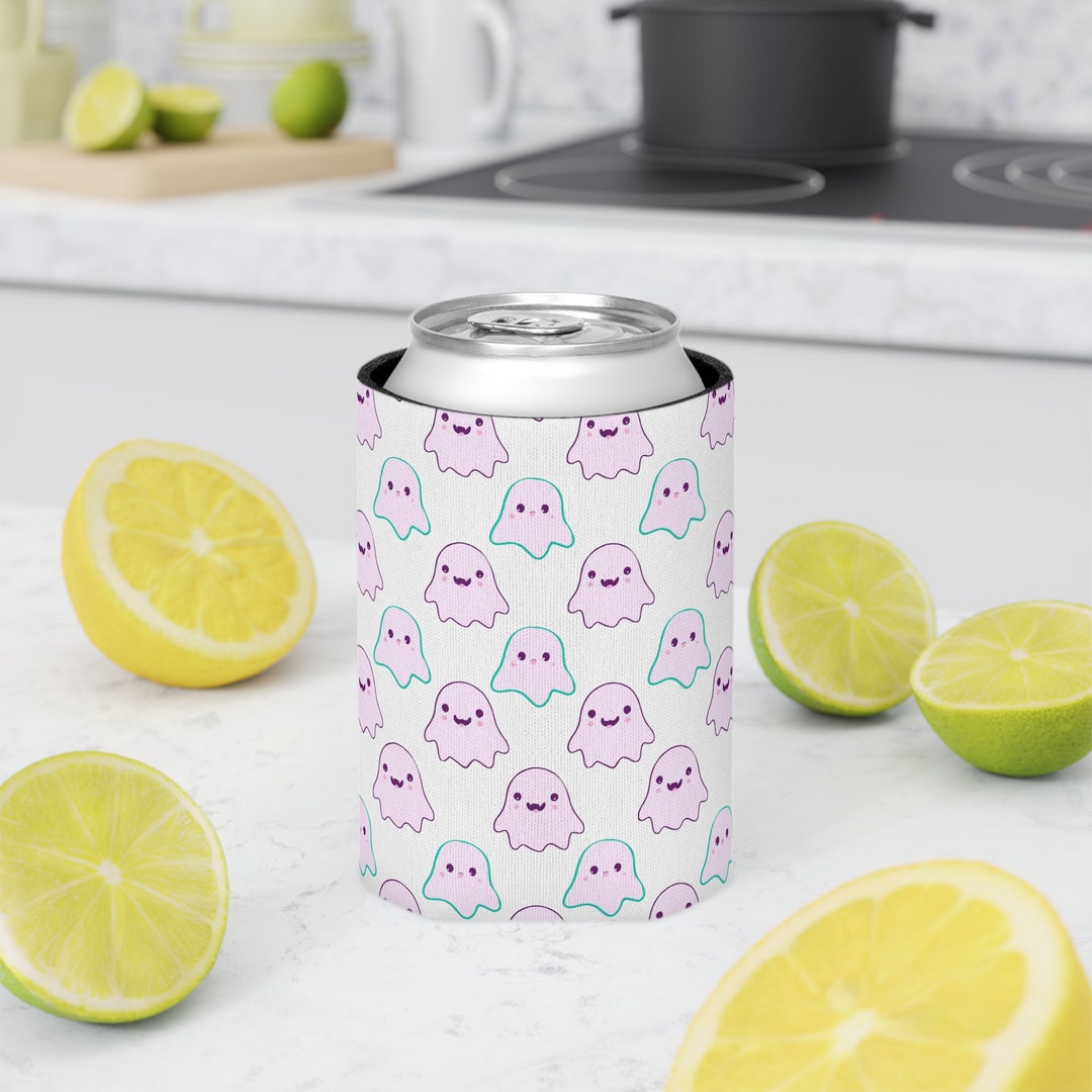 Spooky Boo Kawaii Ghost Halloween Beer Koozie, Can Sleeve, Can Cooler ...